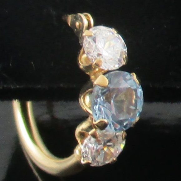 Diamonique | Jewelry | 4k Yellow Gold Diamonique 2ct Tw 3stone Fancy Color Hoop Earrings | Poshmark